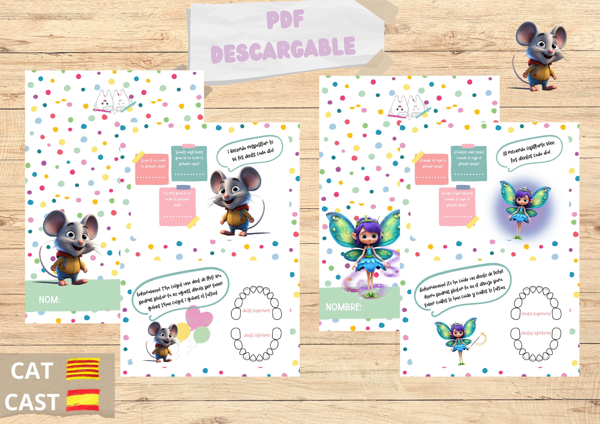 Tooth Card, RATONCITO PÉREZ, Tooth Fairy, Tooth Card, Ratolinet Pérez ...