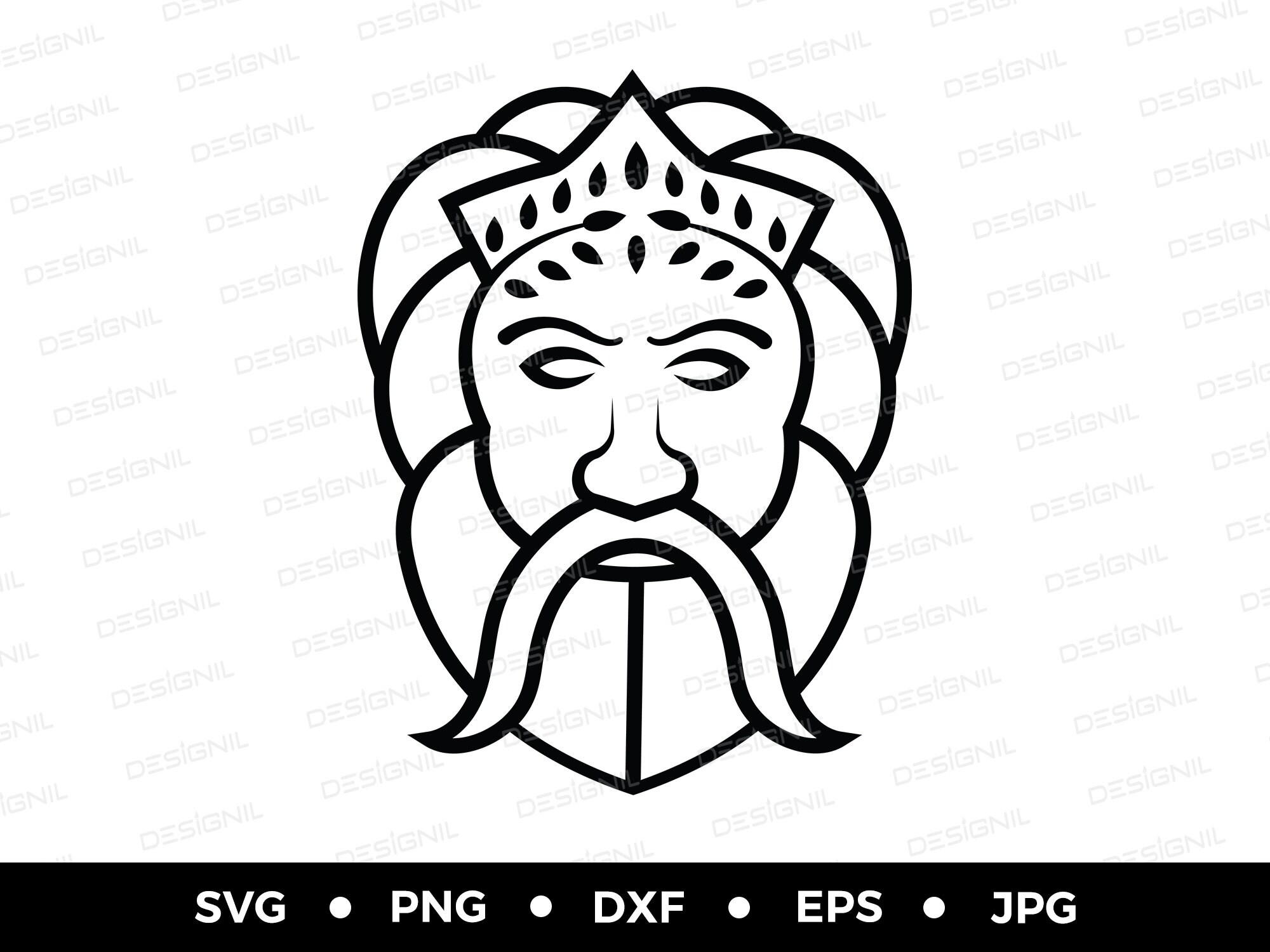 Greek God Face Svg Ancient Greek God Zeus Face Svg Poseidon Ancient ...