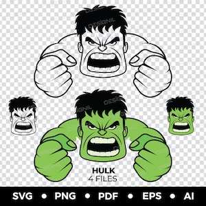 4 Hulk Svg Hulk Face Svg Hulk Hands Svg Incredible Hulk Svg Hulk Cut ...