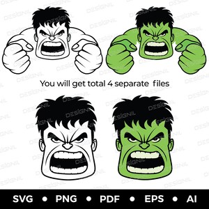 4 Hulk Svg Hulk Face Svg Hulk Hands Svg Incredible Hulk Svg Hulk Cut ...