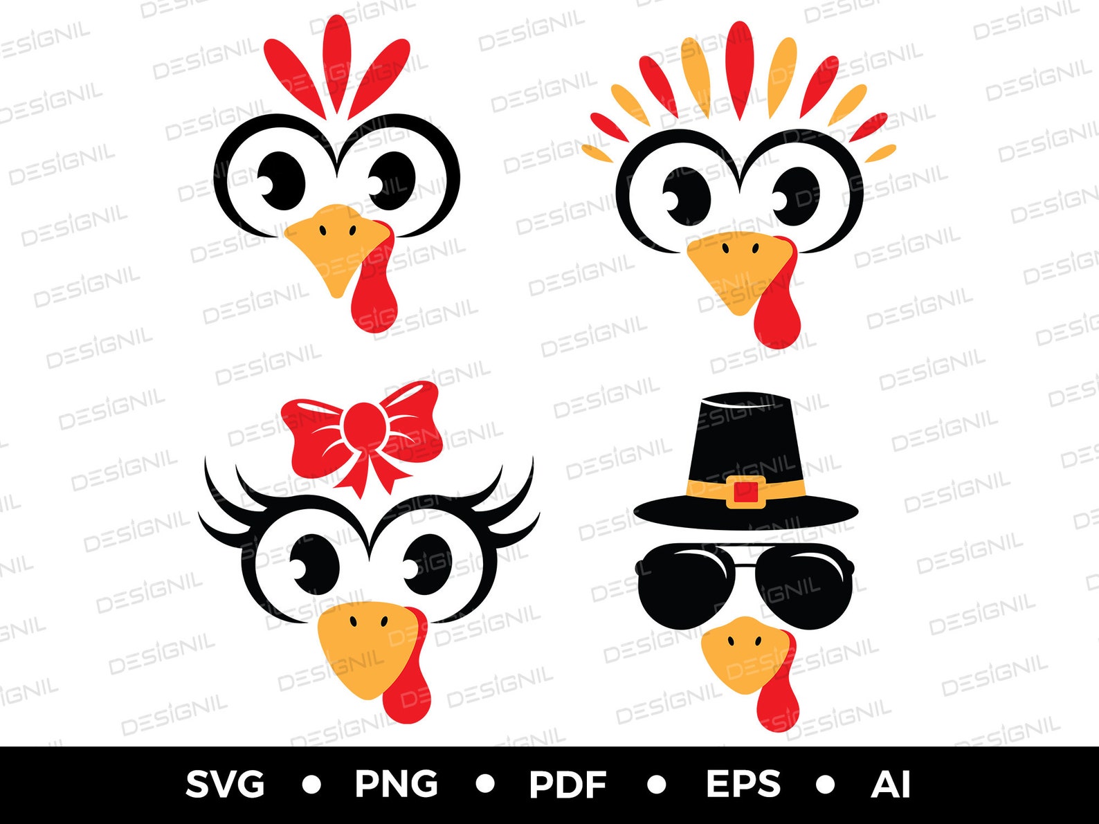 Turkey Face SVG Thanksgiving Turkeys SVG Baby Turkeys SVG Thanksgiving ...
