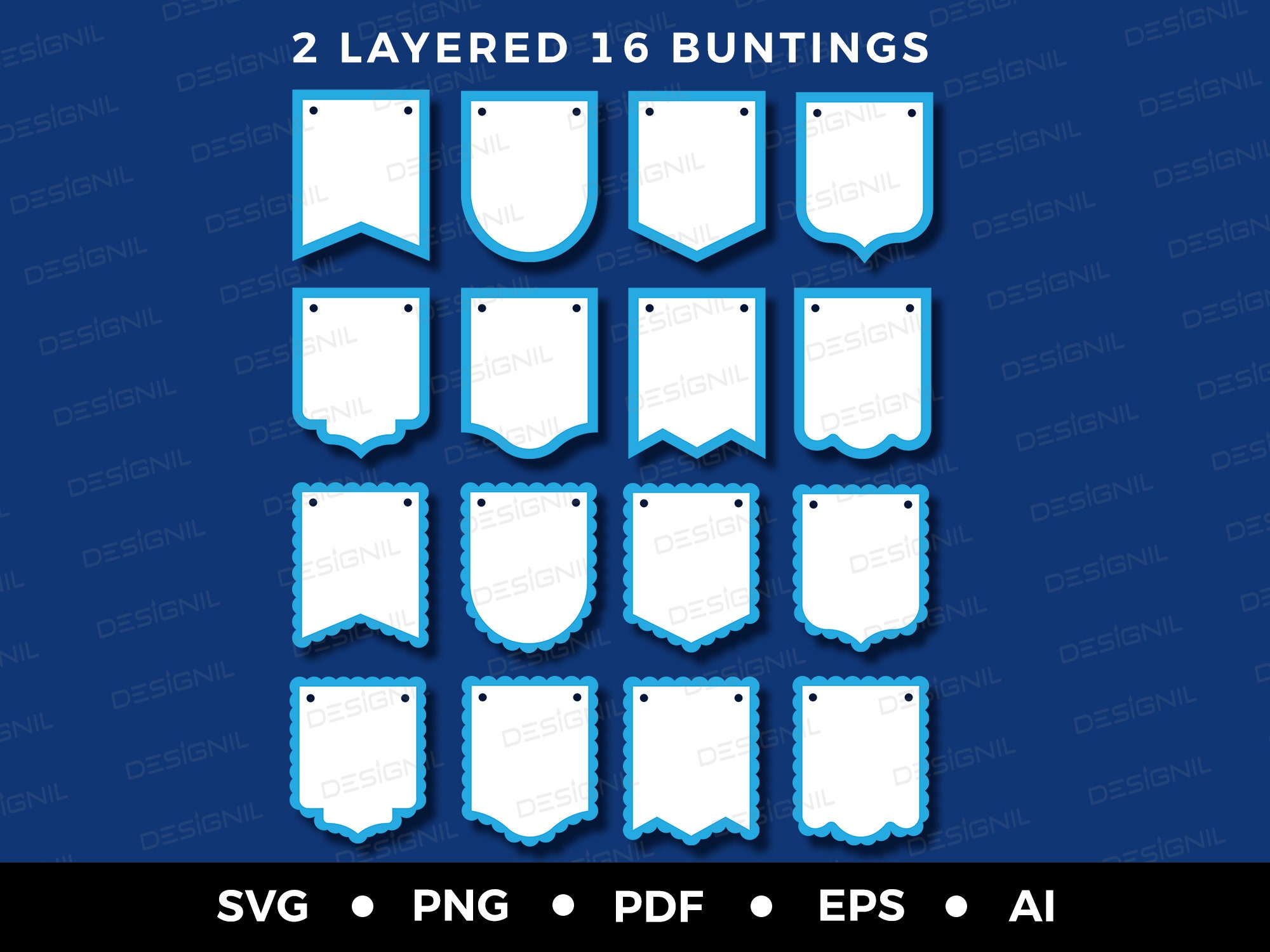 Bunting SVG Bunting Flags Svg Bunting Birthday Svg Scallop Banner Svg ...