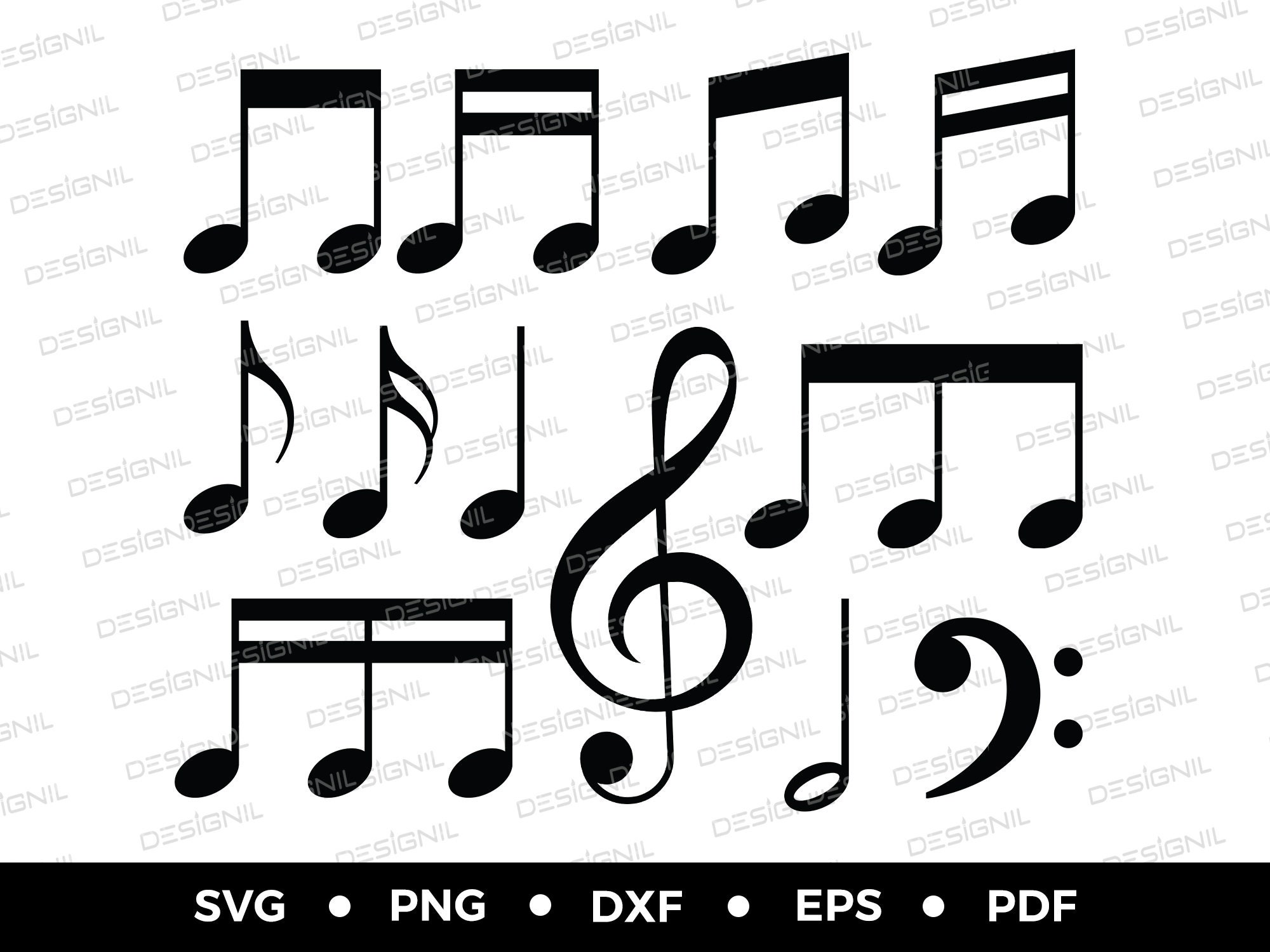 Music Notes SVG Musical Notes Music Notes Bundle Music Note Icon Music ...