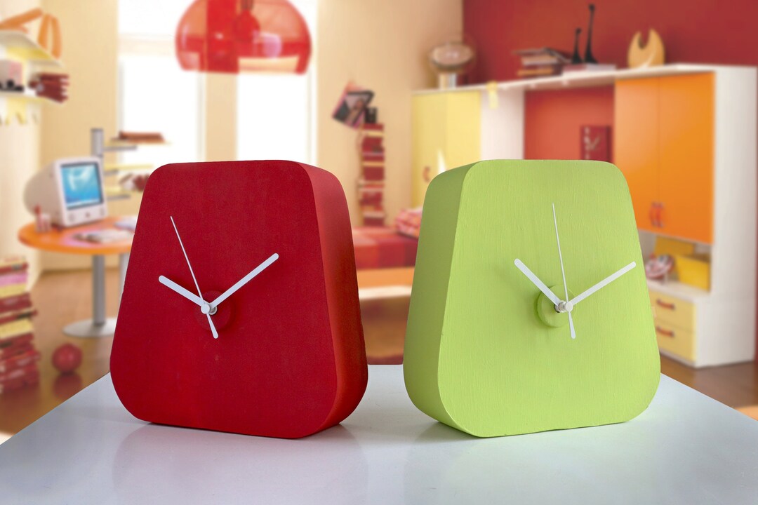 Colourful Unique Desk Clocks, Decorative Funky Table Clocks, Modern ...