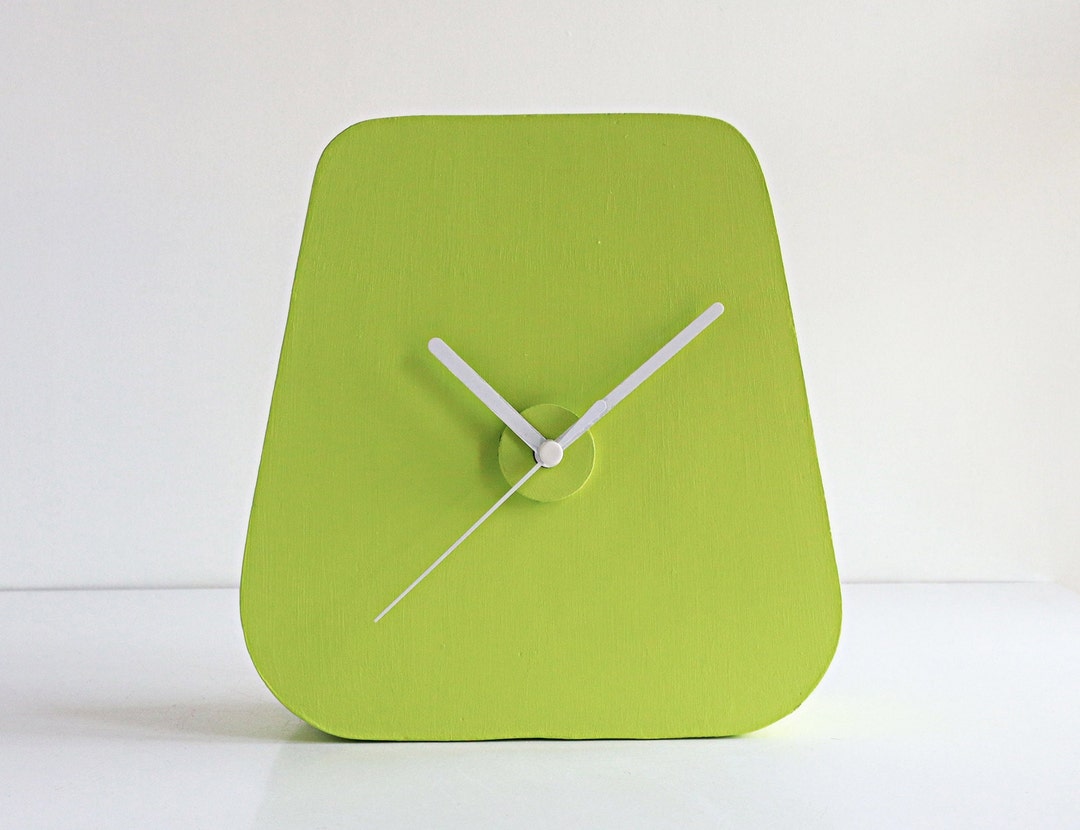 Colorful Desk Clock Art Deco, Whimsical Clocks Bedroom Decor Boho, Lime ...
