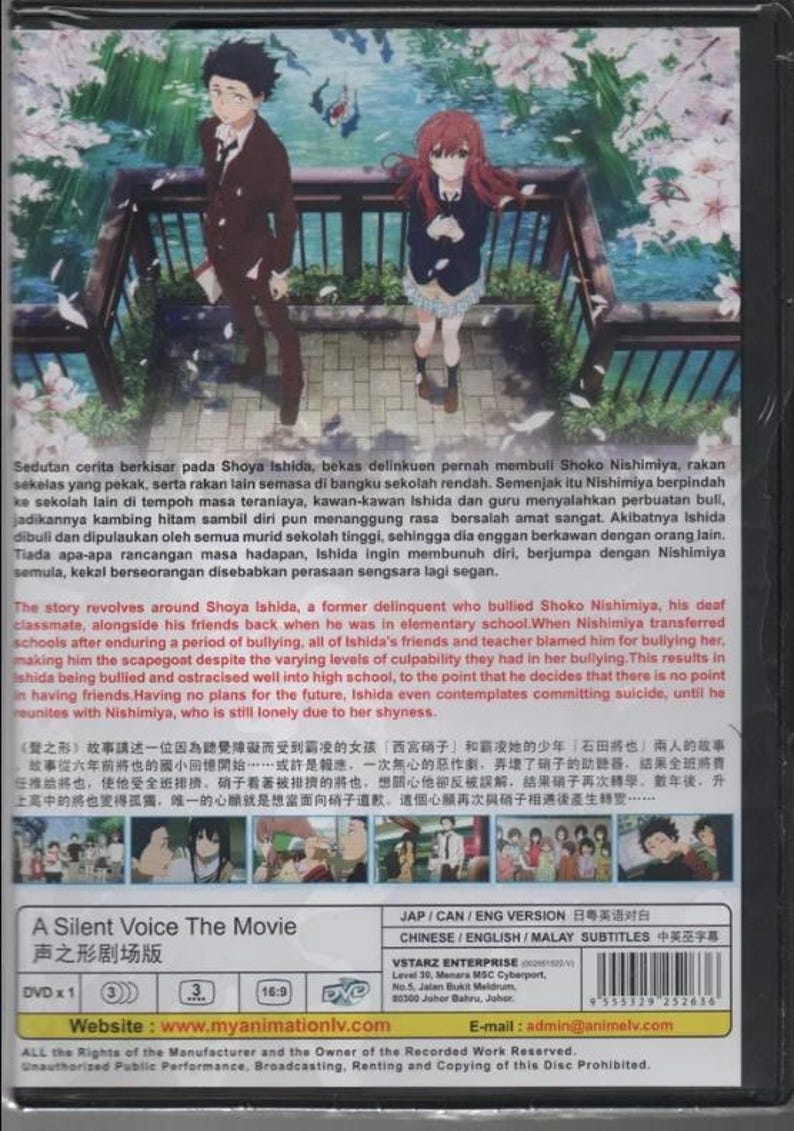 DVD Anime A Silent Voice: the Movie (2016) Koe No Katachi 声之形 English ...