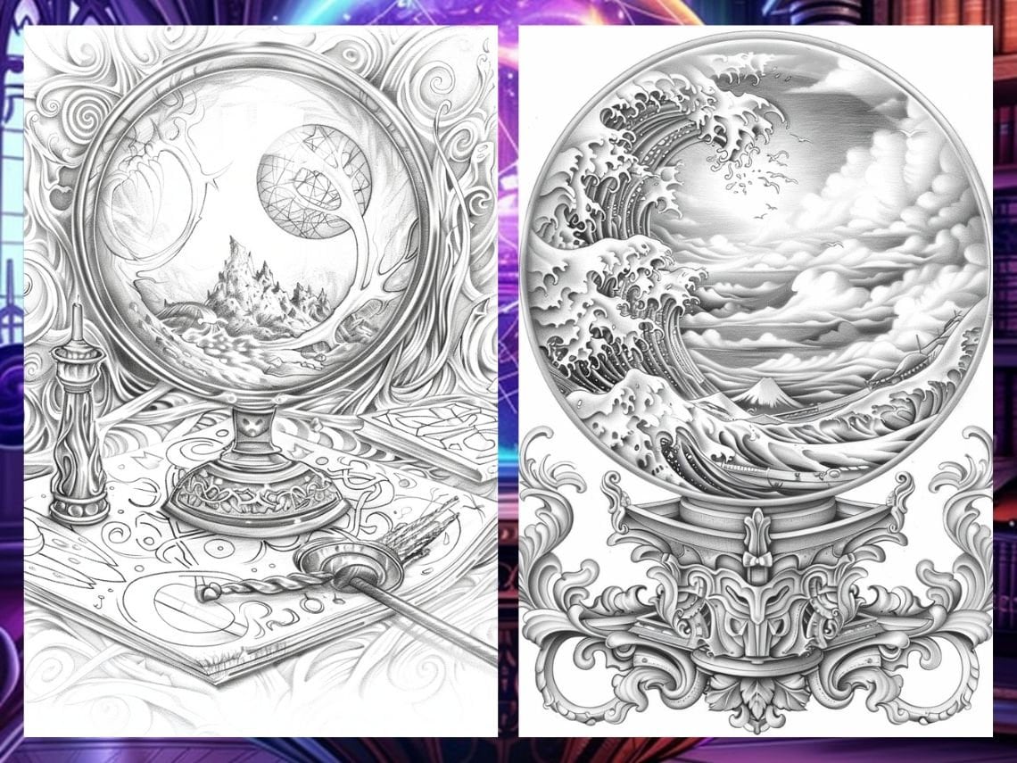 Magical Fantasy Coloring Book Pages for Kids Adults MYSTICAL COLORING ...