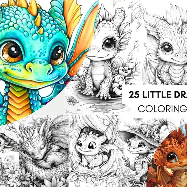 Dragon Coloring Pages. - Etsy UK