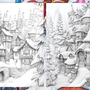 Coloring Book Winter House Landscape, Winter Wonderland Coloring Pages ...
