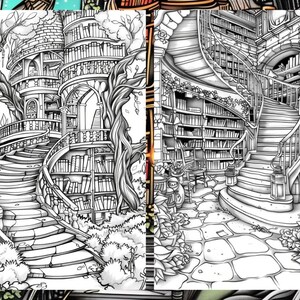 50 Magical Fantasy Coloring Book Pages for Kids Adults, Fairytale ...