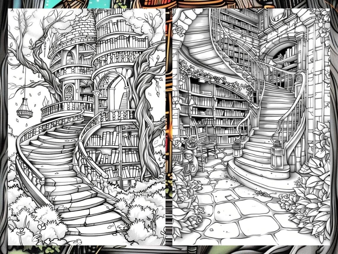 50 Magical Fantasy Coloring Book Pages for Kids Adults, Fairytale ...