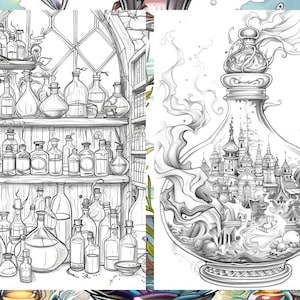 50 Magic Potion Coloring Pages - Adult, Teens and Kids Coloring Book ...