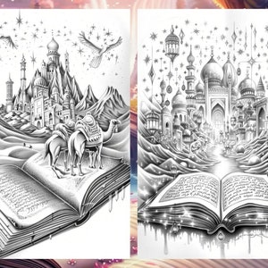 20 Magical Fantasy Coloring Book Pages for Kids Adults, Fairytale Magic ...
