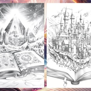 20 Magical Fantasy Coloring Book Pages for Kids Adults, Fairytale Magic ...
