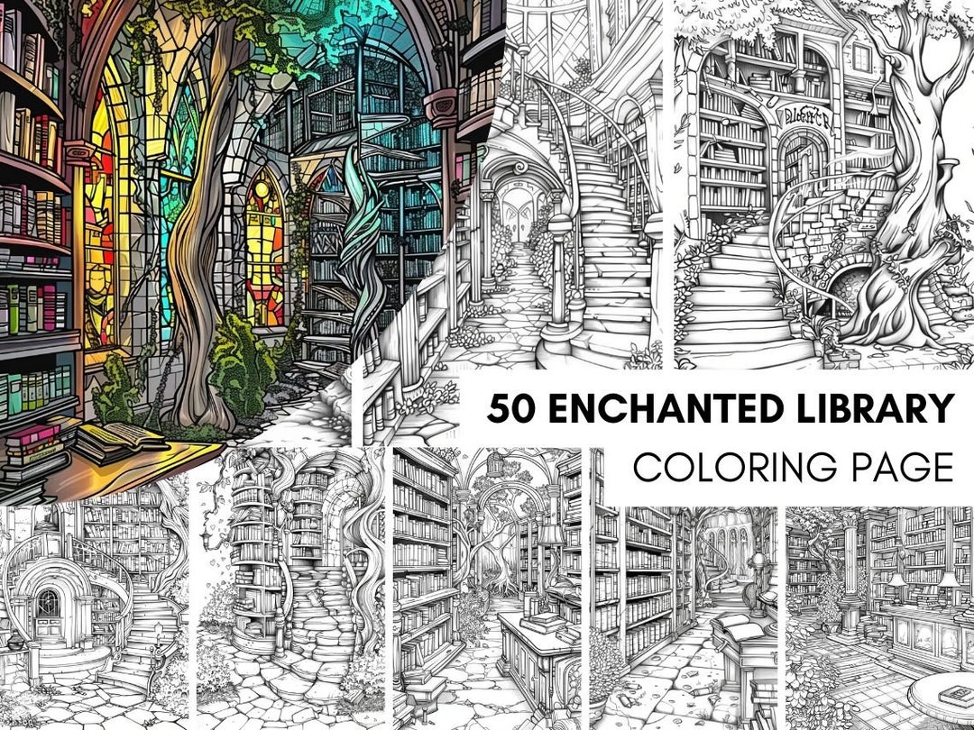 50 Magical Fantasy Coloring Book Pages for Kids Adults, Fairytale ...