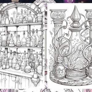 50 Magic Potion Coloring Pages - Adult, Teens and Kids Coloring Book ...