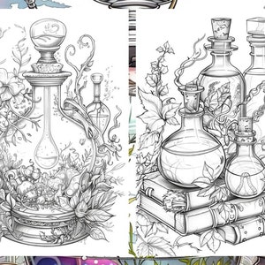 50 Magic Potion Coloring Pages - Adult, Teens and Kids Coloring Book ...