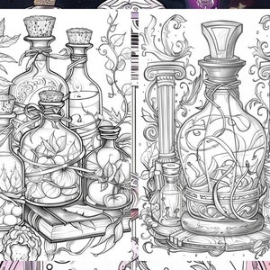 50 Magic Potion Coloring Pages - Adult, Teens and Kids Coloring Book ...