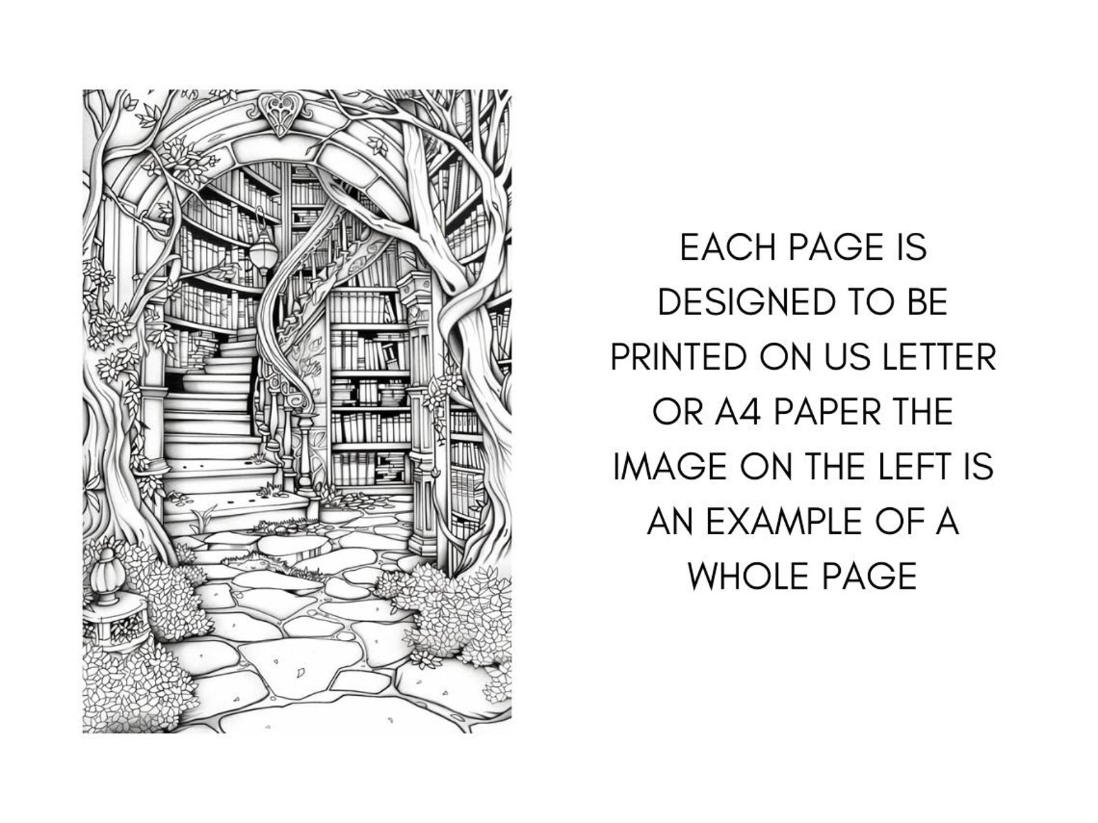 50 Magical Fantasy Coloring Book Pages for Kids Adults, Fairytale ...