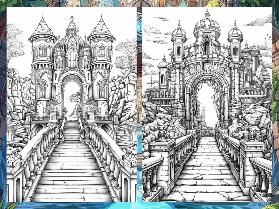 30 Magical Fantasy Coloring Book Pages for Kids Adults, Fairytale ...