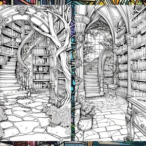 50 Magical Fantasy Coloring Book Pages for Kids Adults, Fairytale ...