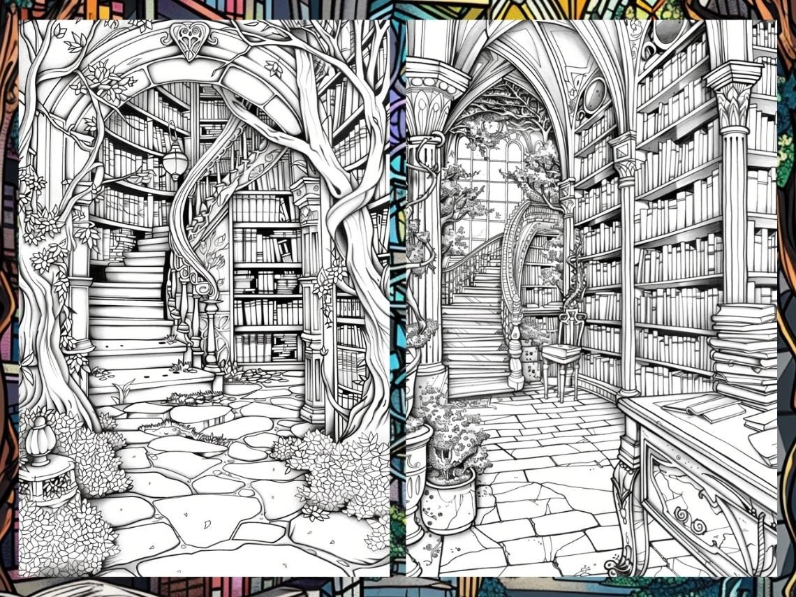 50 Magical Fantasy Coloring Book Pages for Kids Adults, Fairytale ...