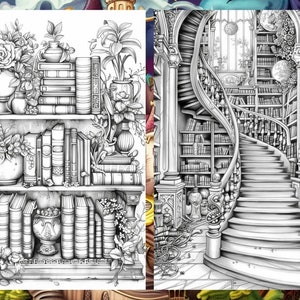 60 Magical Fantasy Coloring Book Pages for Kids Adults, Fairytale ...