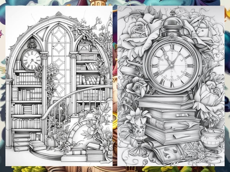 60 Magical Fantasy Coloring Book Pages for Kids Adults, Fairytale ...