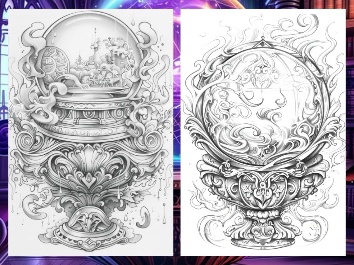 Magical Fantasy Coloring Book Pages for Kids Adults MYSTICAL COLORING ...