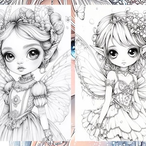 Moon Fairy Coloring Book, FAIRYTALE COLORING PAGES, Cute Coloring Book ...