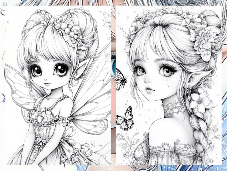 Moon Fairy Coloring Book, FAIRYTALE COLORING PAGES, Cute Coloring Book ...