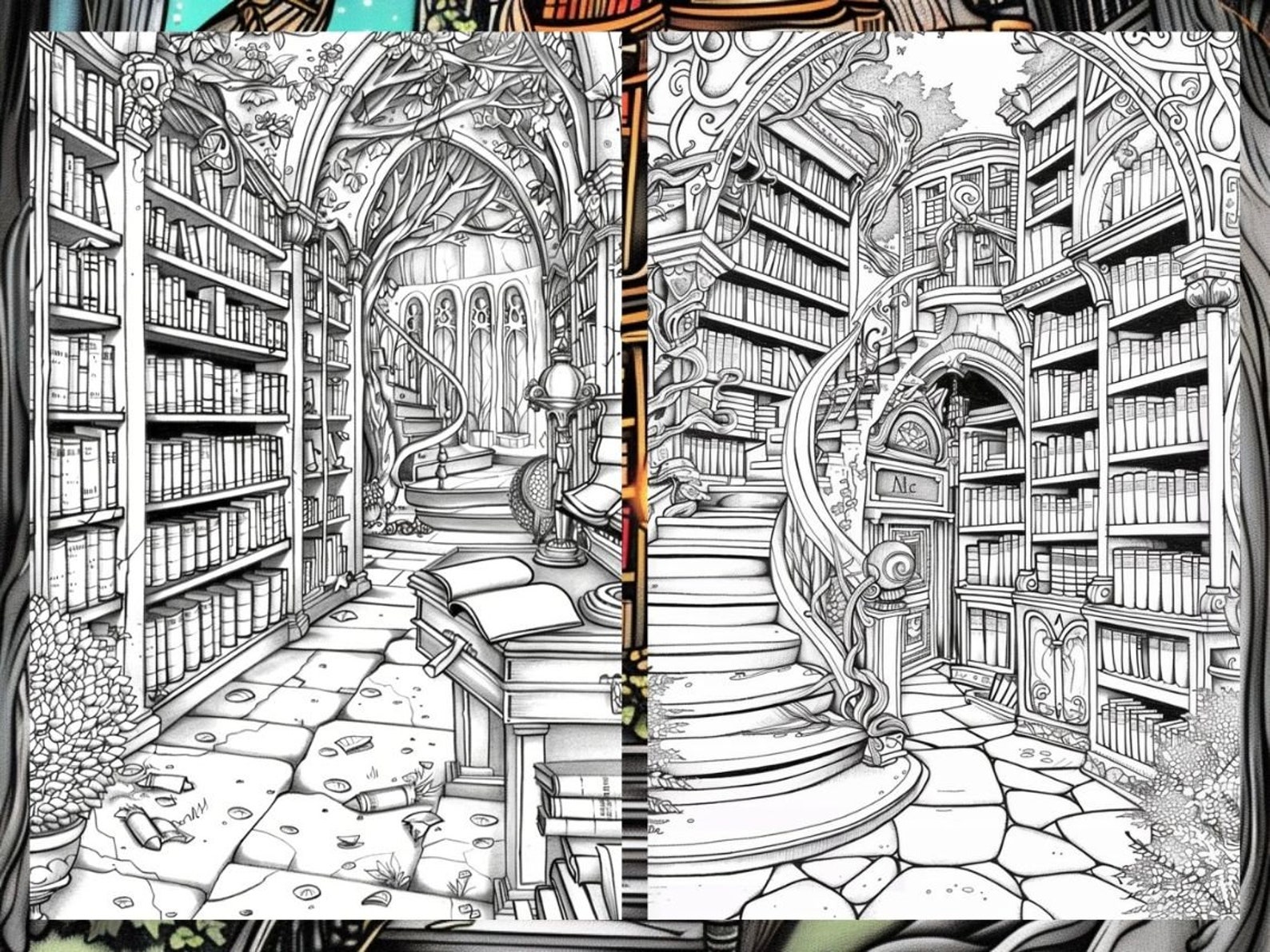 50 Magical Fantasy Coloring Book Pages for Kids Adults, Fairytale ...