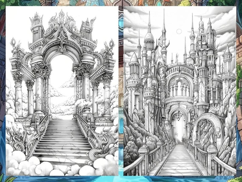 30 Magical Fantasy Coloring Book Pages for Kids Adults, Fairytale ...