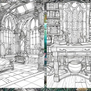 50 Fantasy Interior Coloring Pages - Adult, Teens and Kids Coloring ...