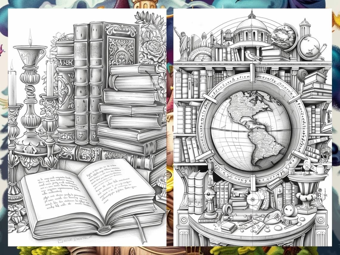 60 Magical Fantasy Coloring Book Pages for Kids Adults, Fairytale ...