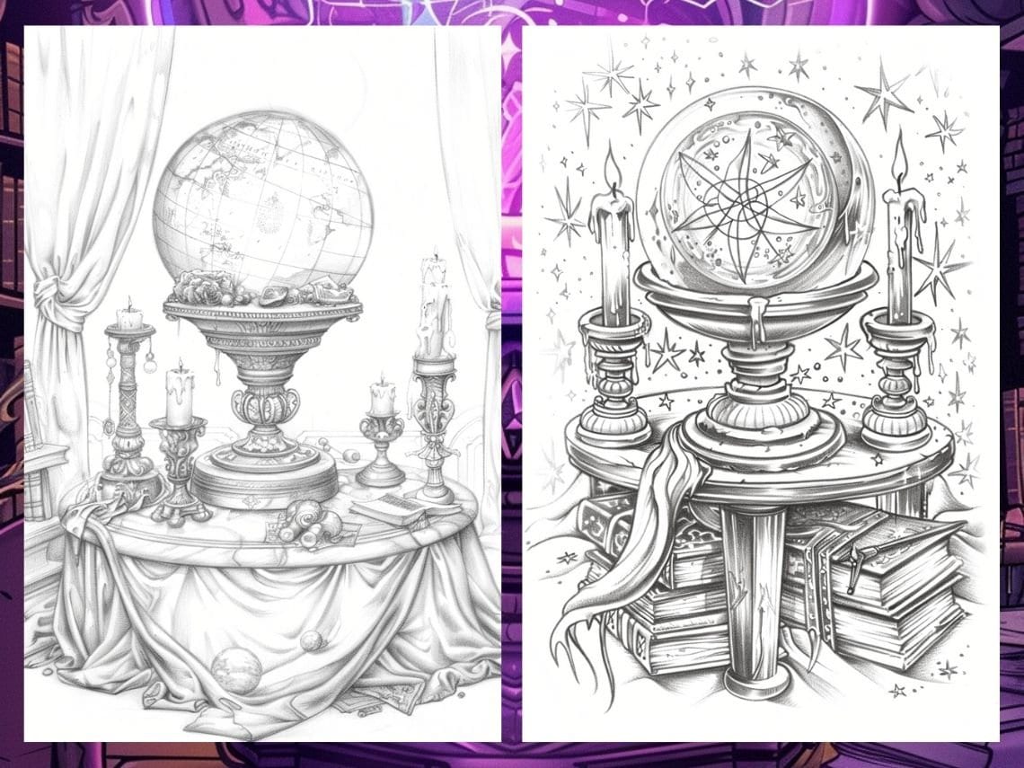 Magical Fantasy Coloring Book Pages for Kids Adults MYSTICAL COLORING ...