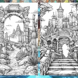30 Magical Fantasy Coloring Book Pages for Kids Adults, Fairytale ...