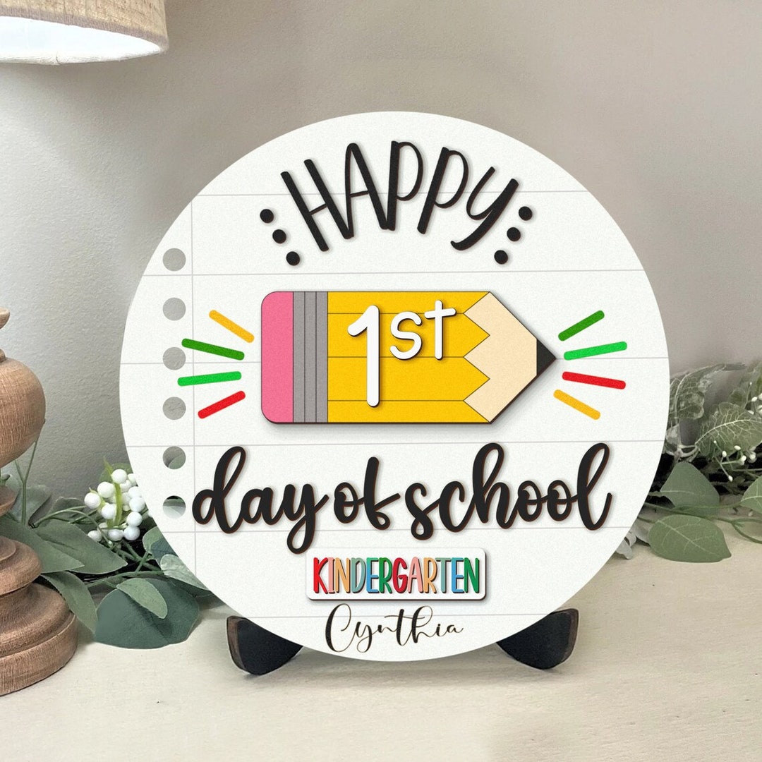 Kids Interchangeable First Day of School Sign, 100th Day of School ...