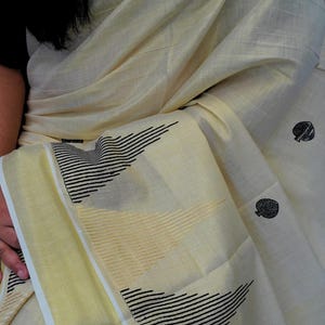 Kerala Cotton Tissue Silk Saree With Gold Kasavu Border and Hand ...