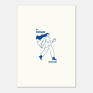 Croissant Illustrated Poster – Fun Kitchen Art, Foodie Gift - Etsy