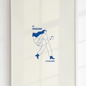 Croissant Illustrated Poster – Fun Kitchen Art, Foodie Gift - Etsy