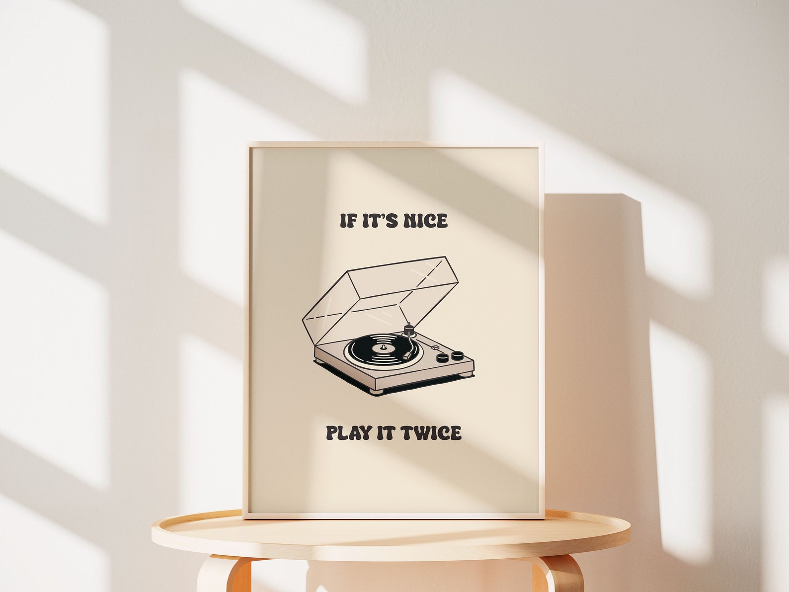 Record Player Wall Art Turntable Illustration Slogan If Its Nice Play ...