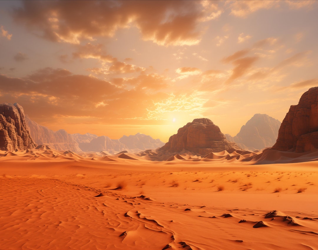 Wadi Rum Desert Digital Wall Art Downloadable AI Generated Wall Art ...