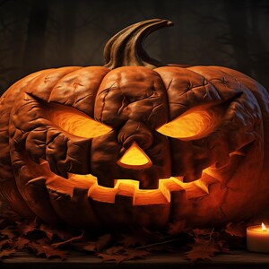 Jack O Lantern Digital Wall Art Bundle Downloadable AI Generated Image ...