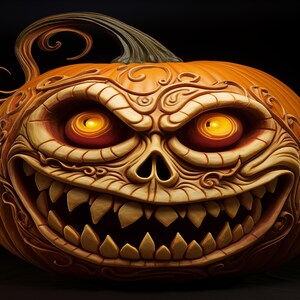 Jack O Lantern Digital Wall Art Bundle Downloadable AI Generated Image ...