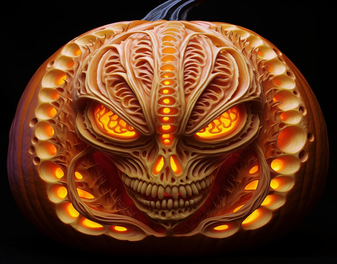 Alien Pumpkin Digital Wall Art | Downloadable AI Generated Art Image - Etsy
