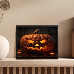 Jack O Lantern Digital Wall Art Bundle Downloadable AI Generated Image ...
