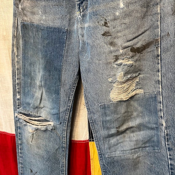 1970s Lee Rider Denim Jeans Original Patches and Repa… - Gem