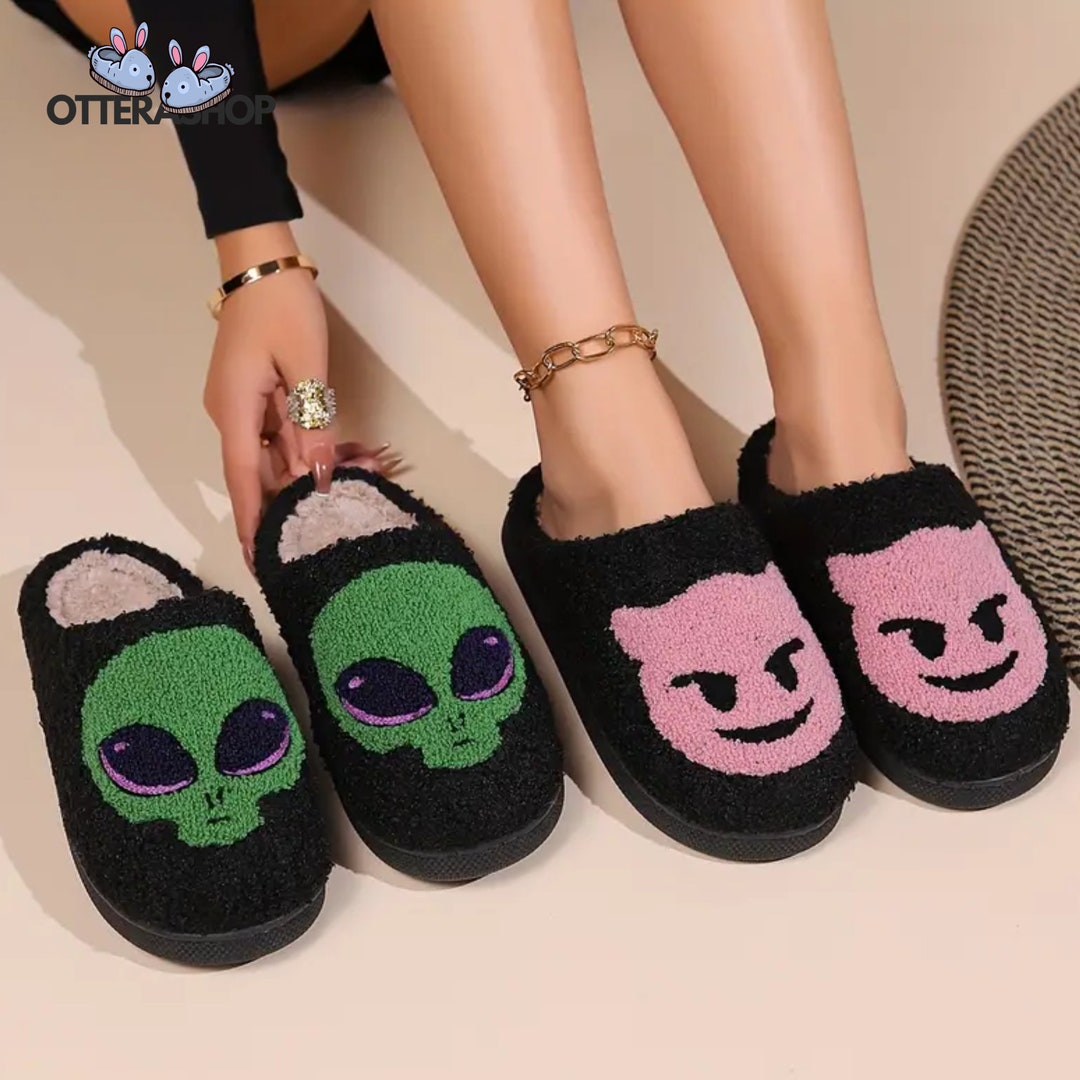 Alien Slippers Alien UFO Funny Felted Wool Slippers Cozy - Etsy