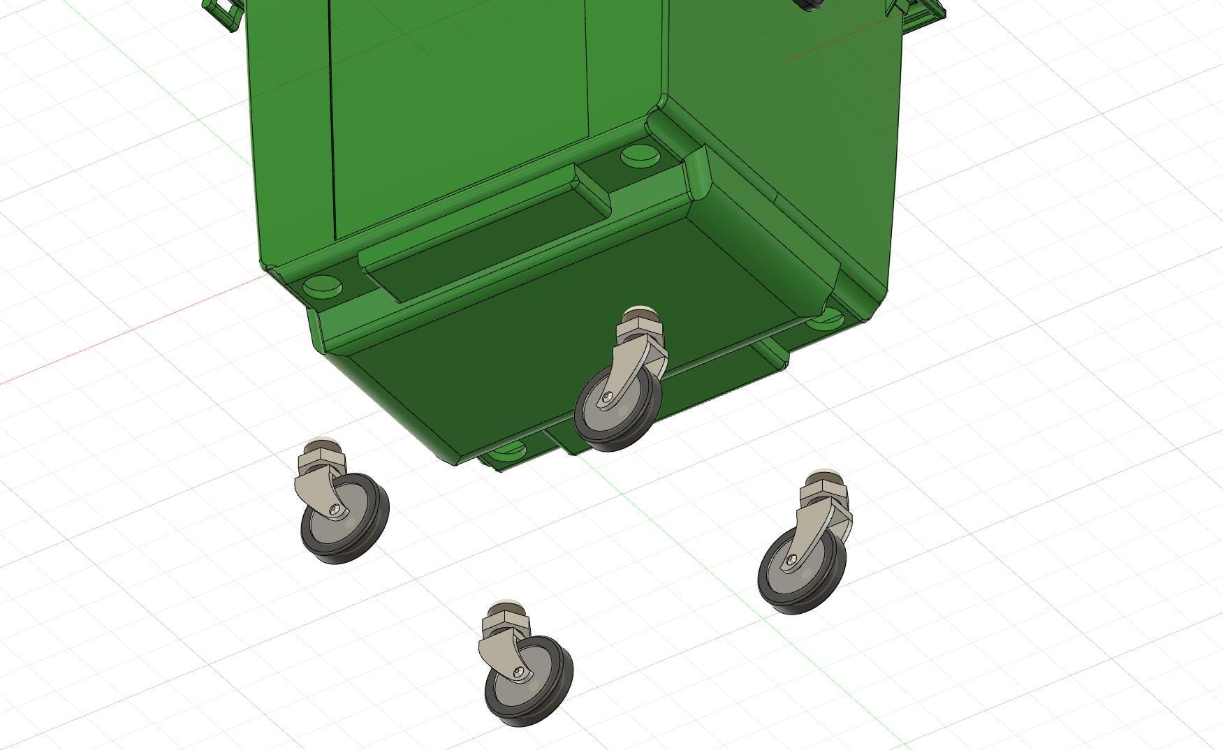 Waste Container , Garbage Duster Bin EU Version (v1) - STL File 1_12 ...
